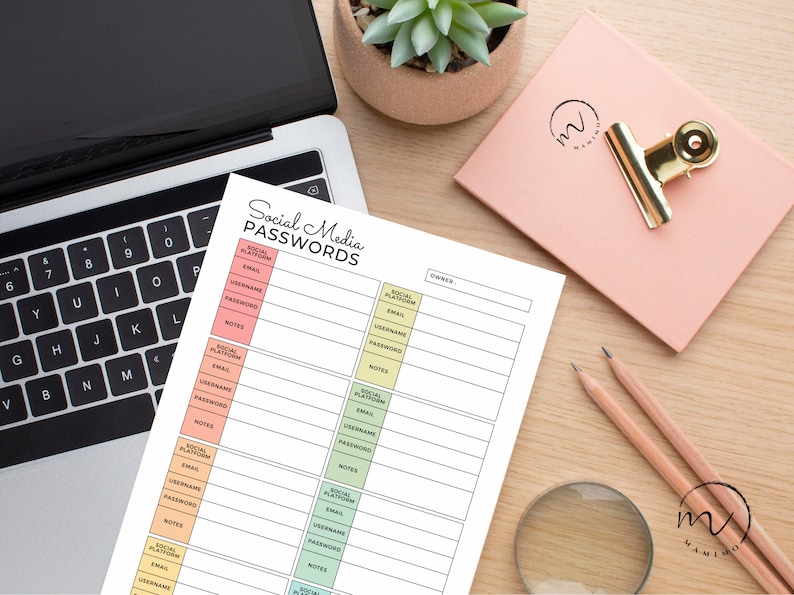 Password Tracker Password Keeper Password Log Template Instant Download ...