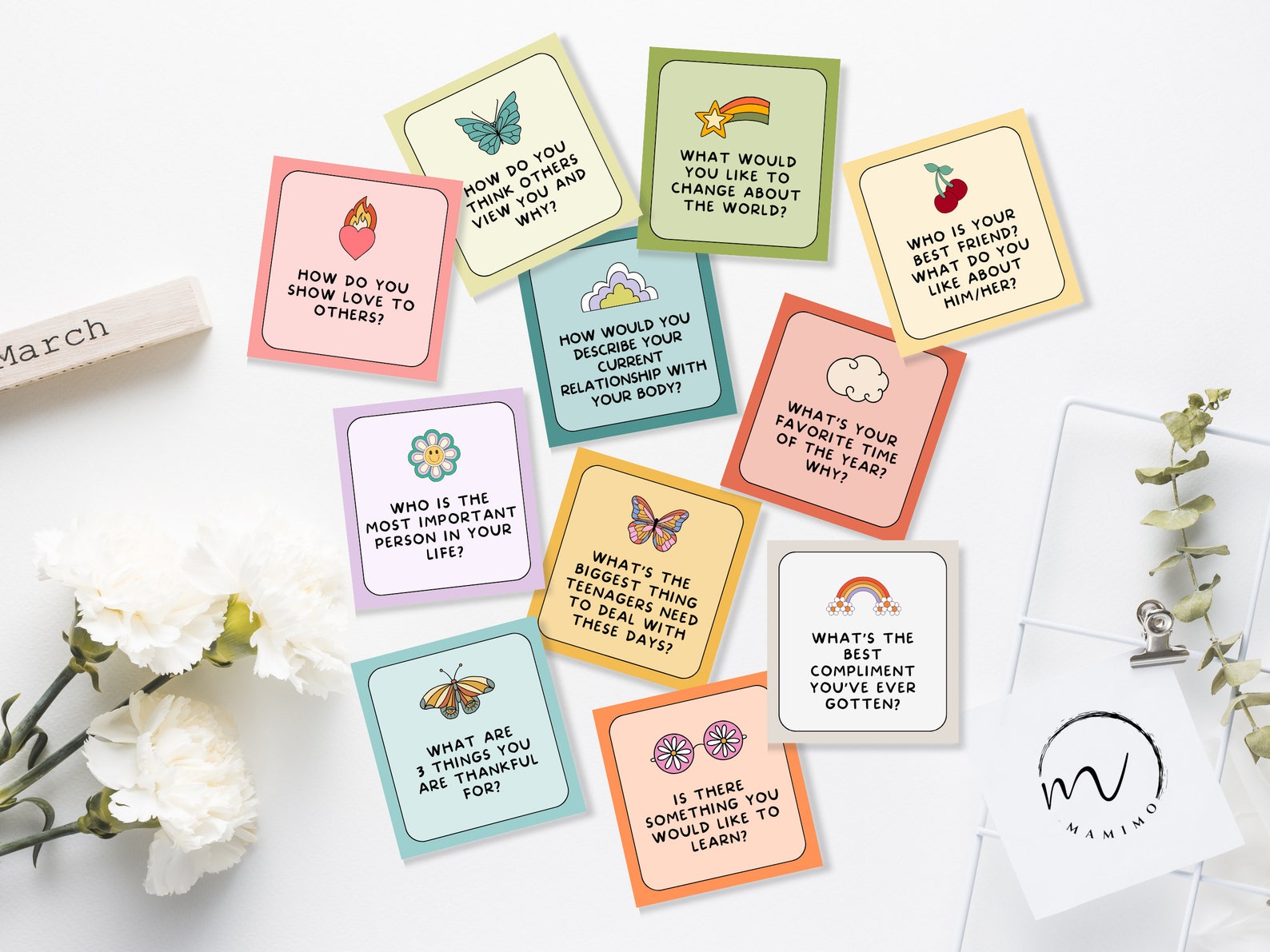 Therapy Question Cards for Teens, Conversation Cards, Counseling Flash ...