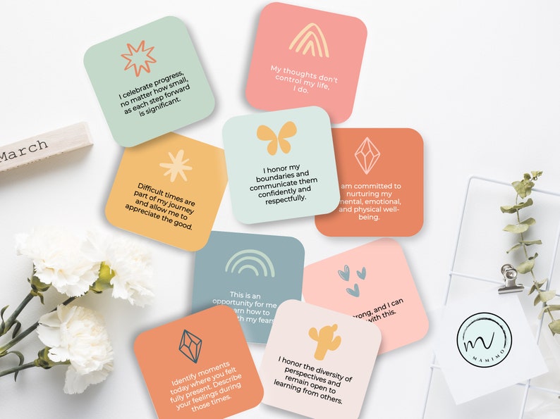 DBT Affirmation Cards, Coping Skills Cards, Anxiety Statement ...