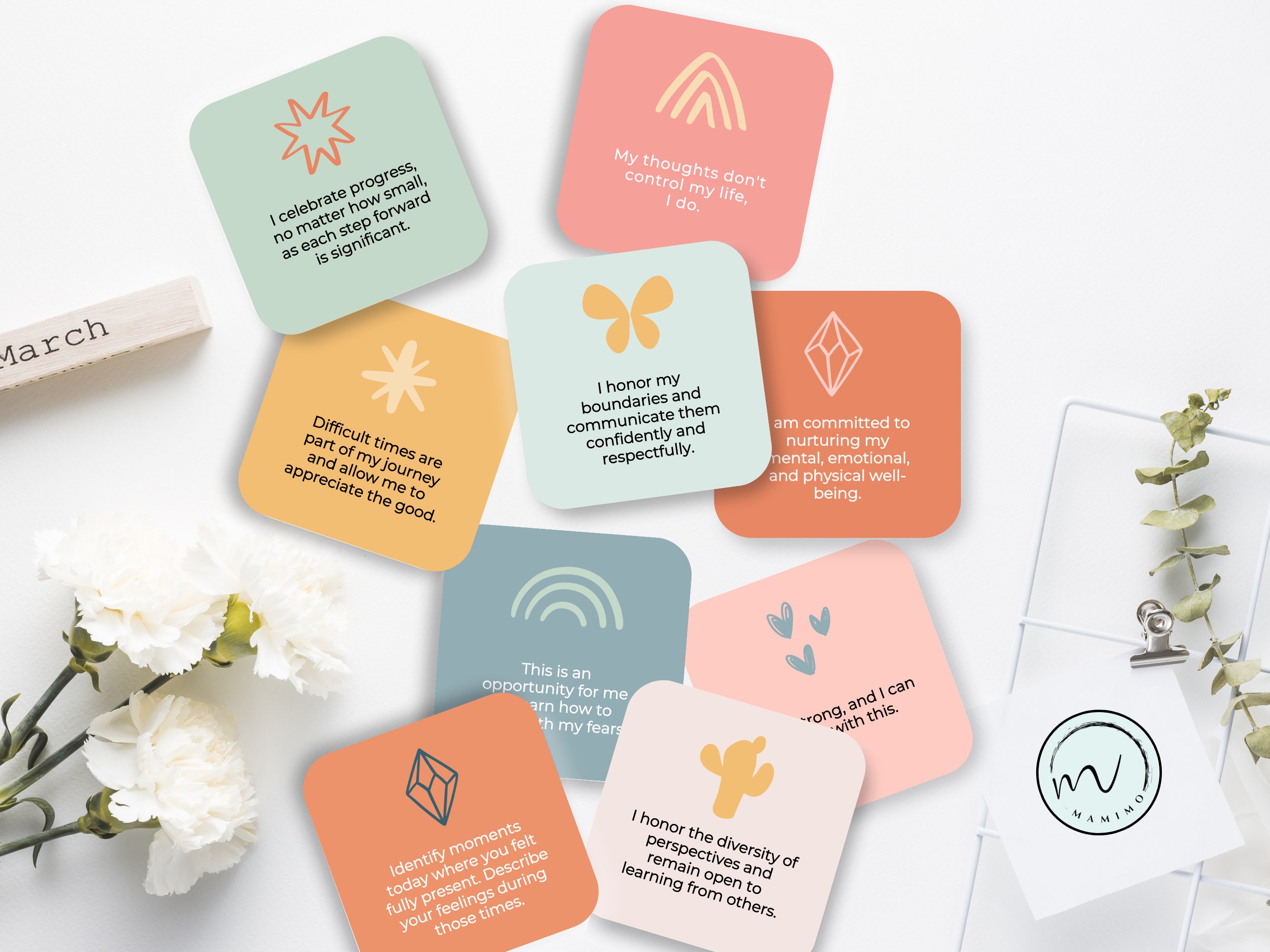 DBT Affirmation Cards, Coping Skills Cards, Anxiety Statement ...