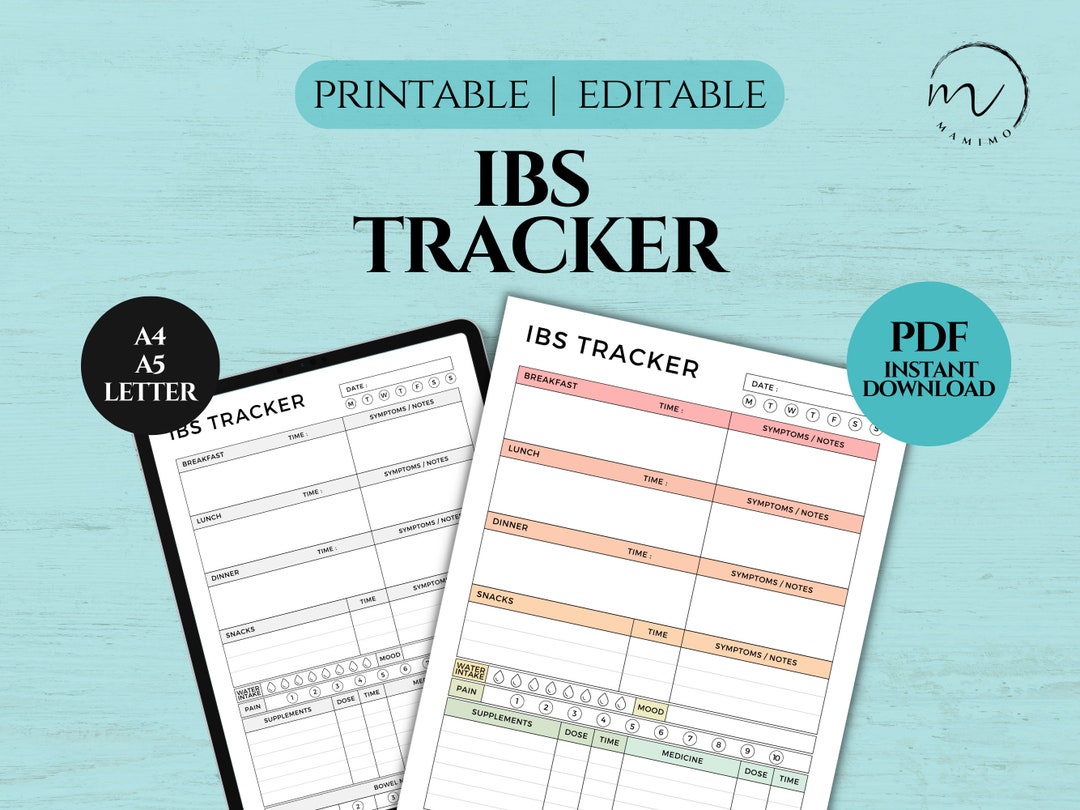 IBS Food Diary Tracker Symptom Log Food Intolerance & - Etsy
