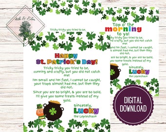 Printable Leprechaun Trap Letters St. Patrick's Day - Etsy