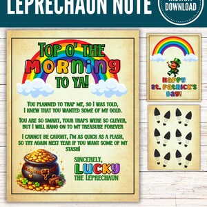 Leprechaun Note, Note From Leprechaun, Leprechaun Trap, Leprechaun Note ...