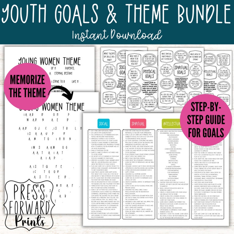 Youth Goals LDS, LDS Youth Goals, YW Theme Memorization, Lds Youth ...