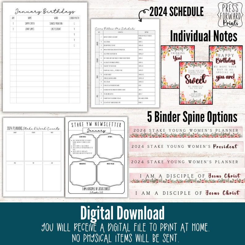 Stake Young Women Planner 2024, Stake YW Binder, 2024 YW Binder, Young ...