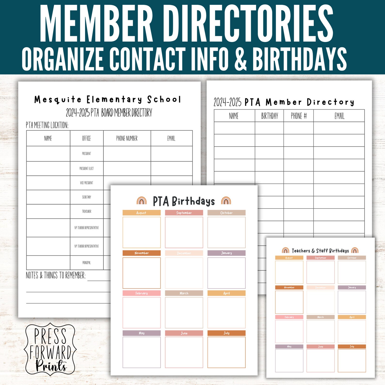 PTA President Binder: Editable 44-page Bundle (digital Download) - Etsy
