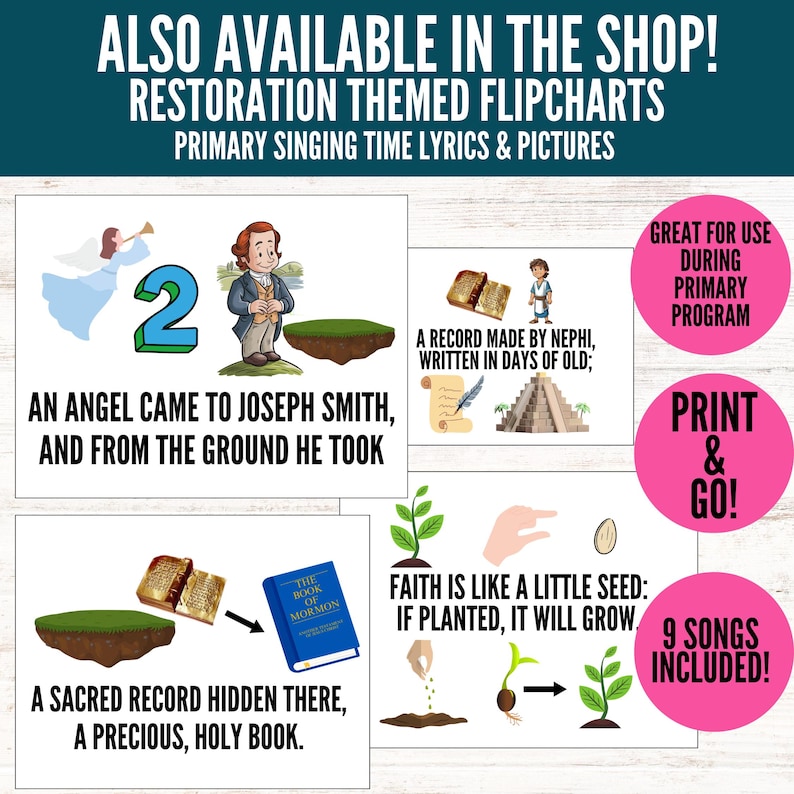 2025 Primary Songs Flip Chart Posters: LDS Singing Time (PDF) - Etsy