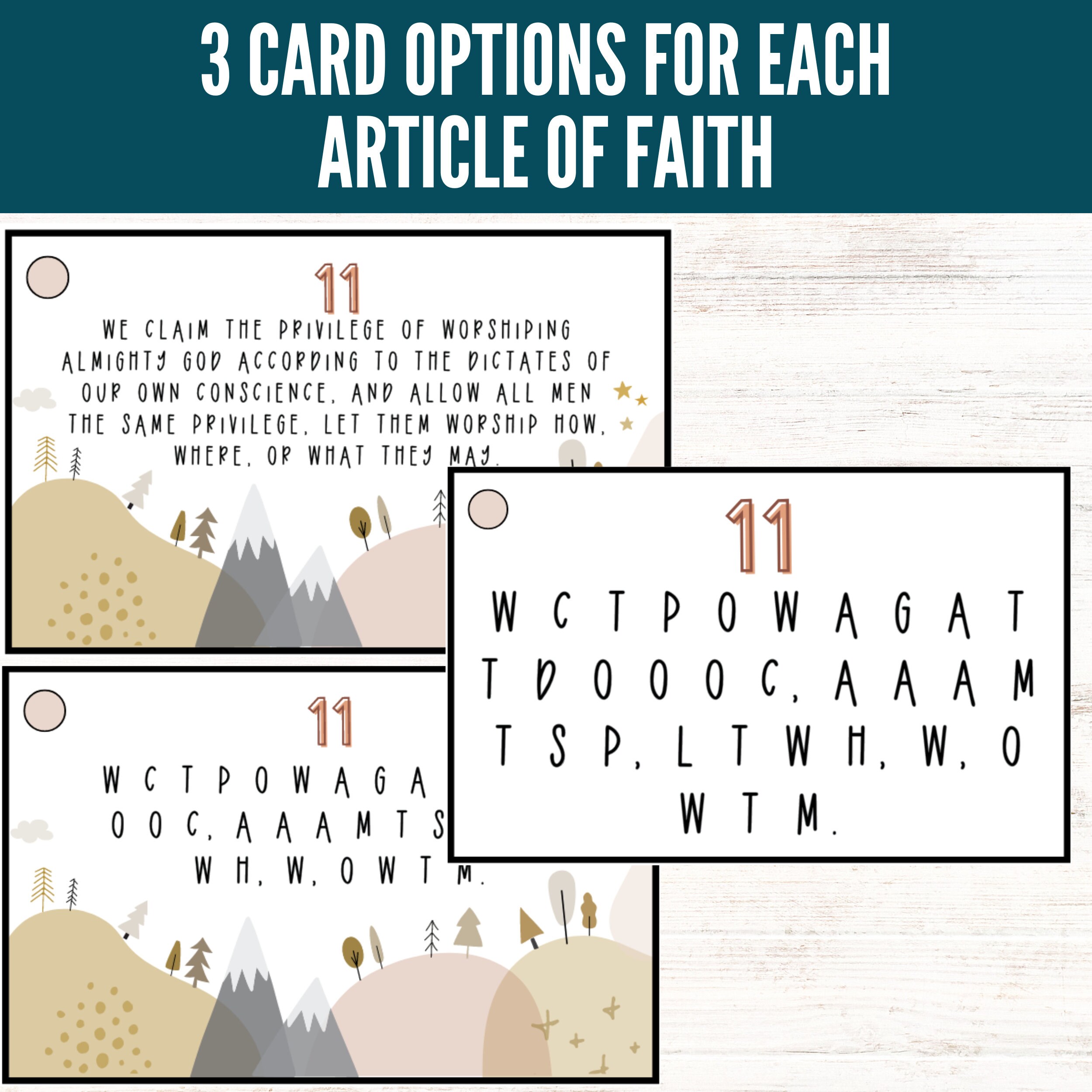 Articles of Faith Flash Cards: Printable Memorization Tracker (PDF) - Etsy