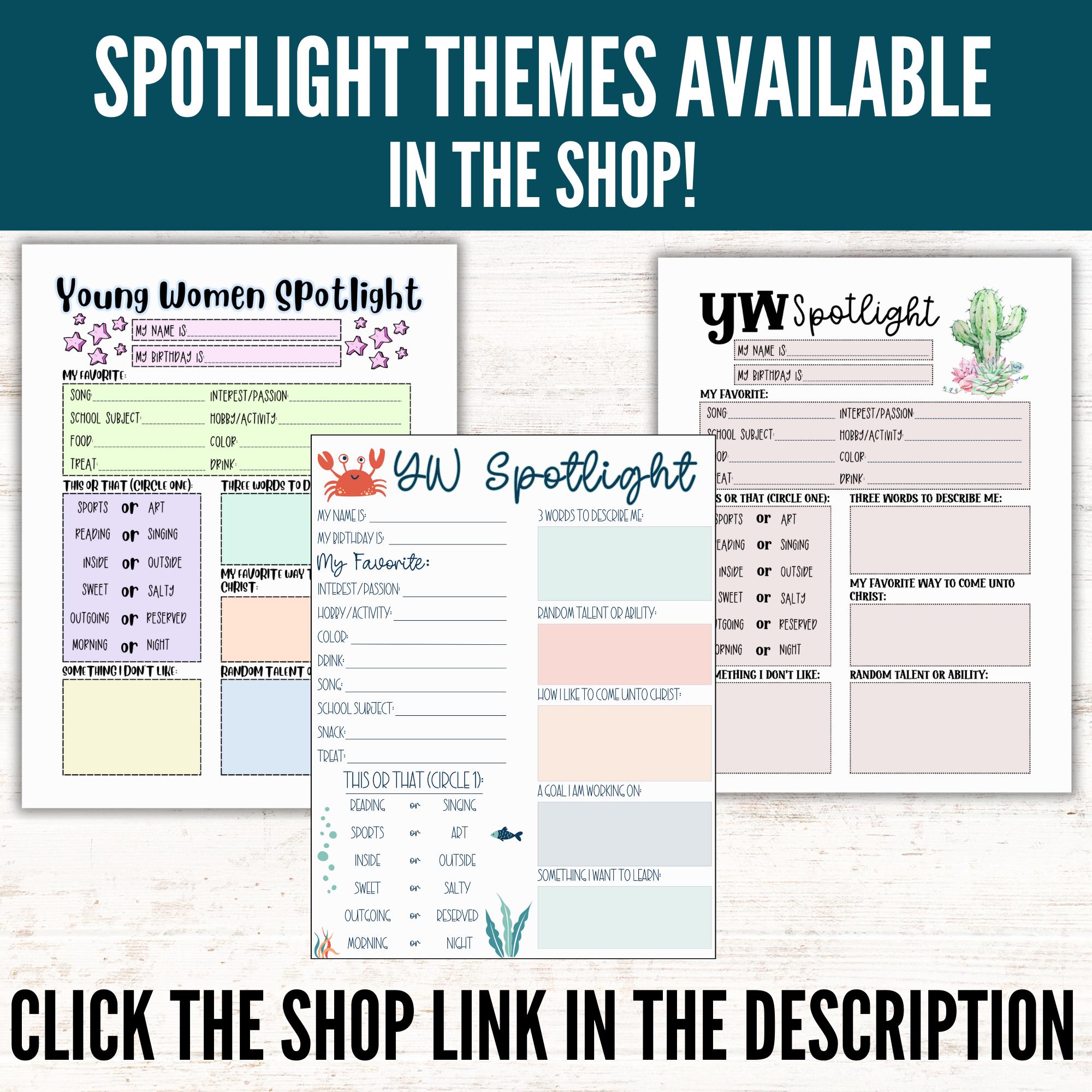 YW Spotlight 2024: Succulents Theme (PDF Printable) - Etsy