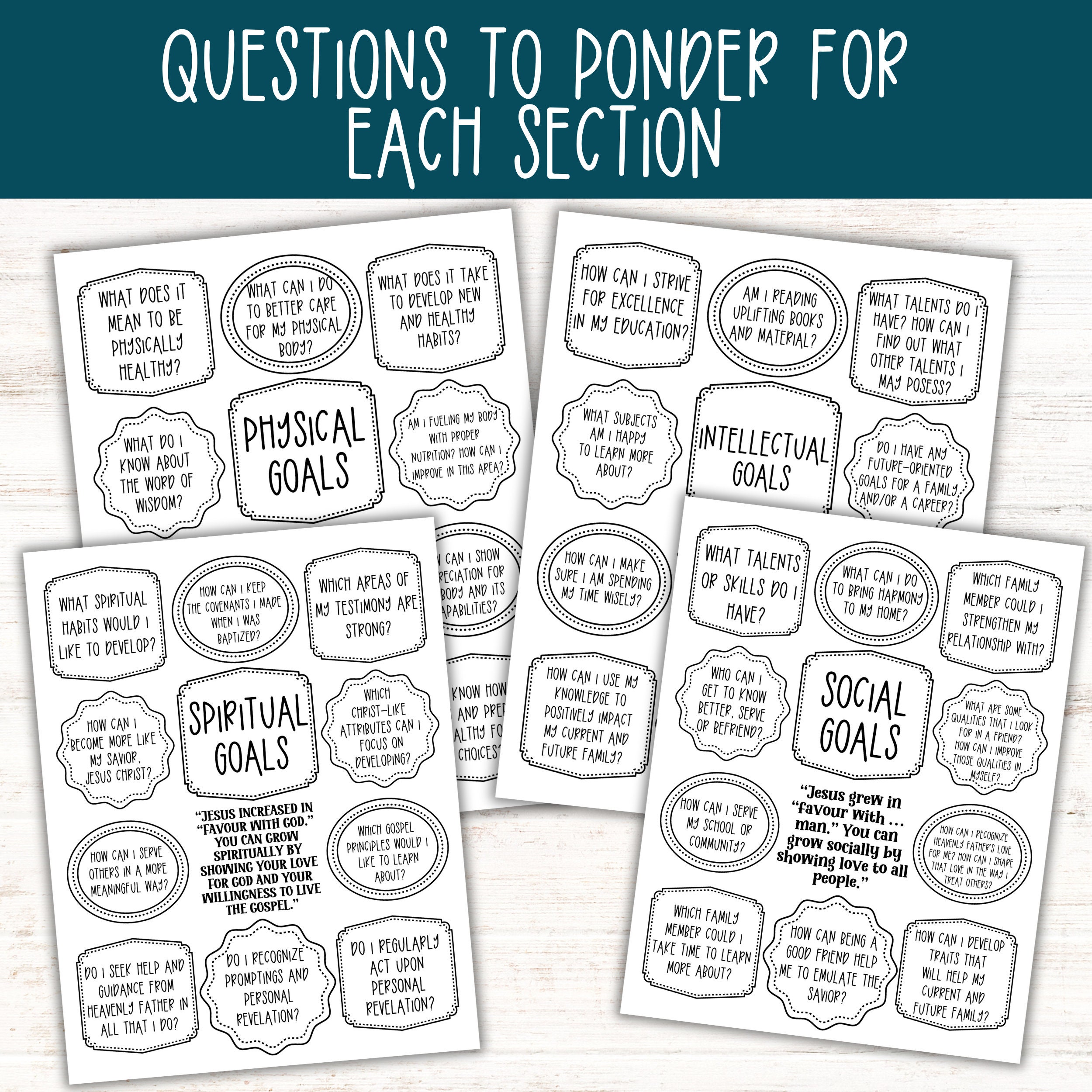 Youth Goals LDS, LDS Youth Goals, YW Theme Memorization, Lds Youth ...