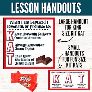LDS Baptism Talk Object Lesson: Kit KAT Covenant Handout (PDF) - Etsy