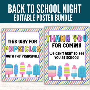 Editable Popsicles With the Principal, Back to School Night, Back to ...