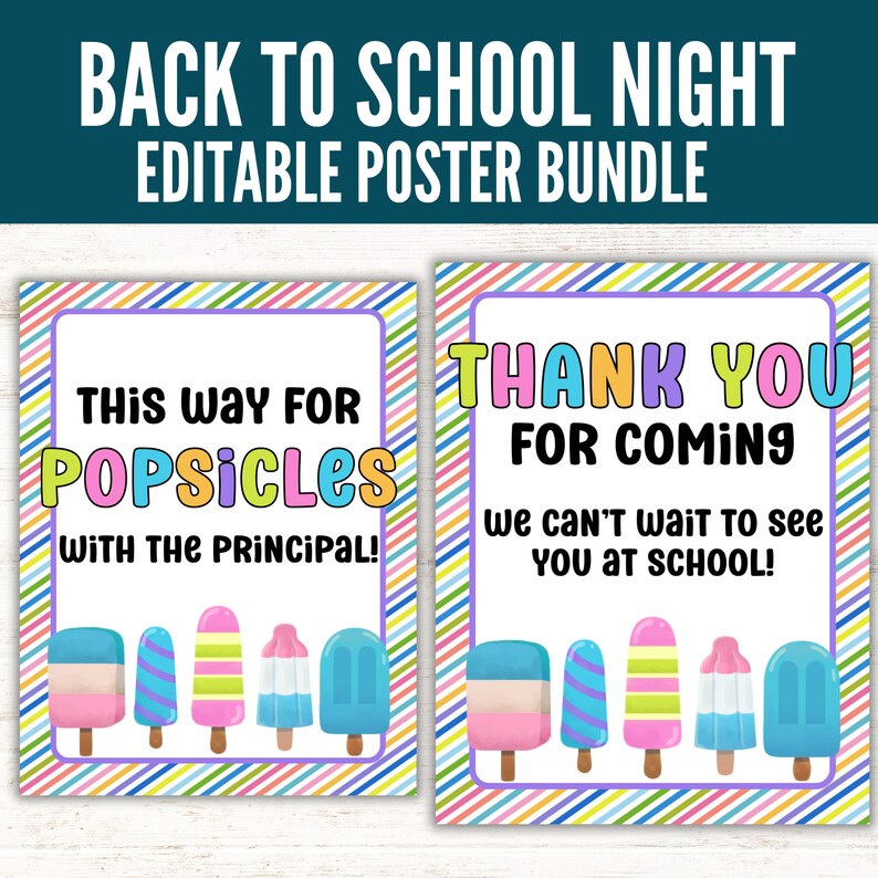 Editable Popsicles With the Principal, Back to School Night, Back to ...