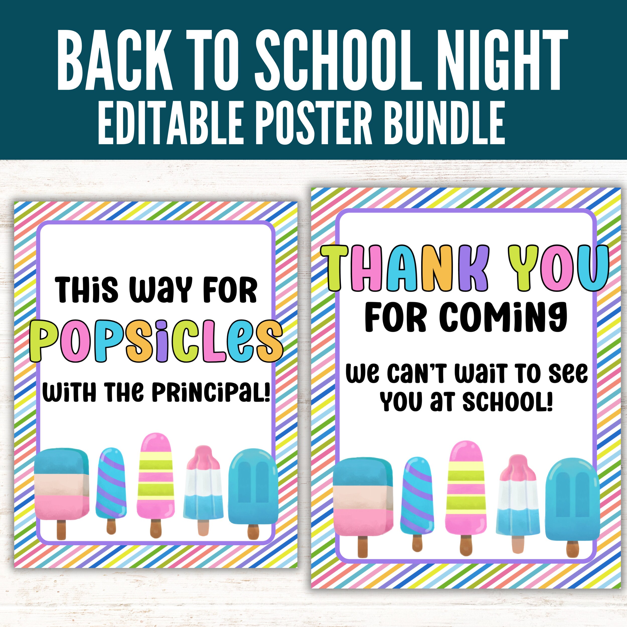 Editable Popsicles With the Principal, Back to School Night, Back to ...