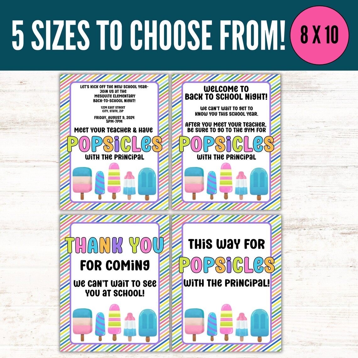 Editable Popsicles With the Principal, Back to School Night, Back to ...