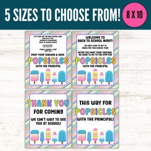 Editable Popsicles With the Principal, Back to School Night, Back to ...