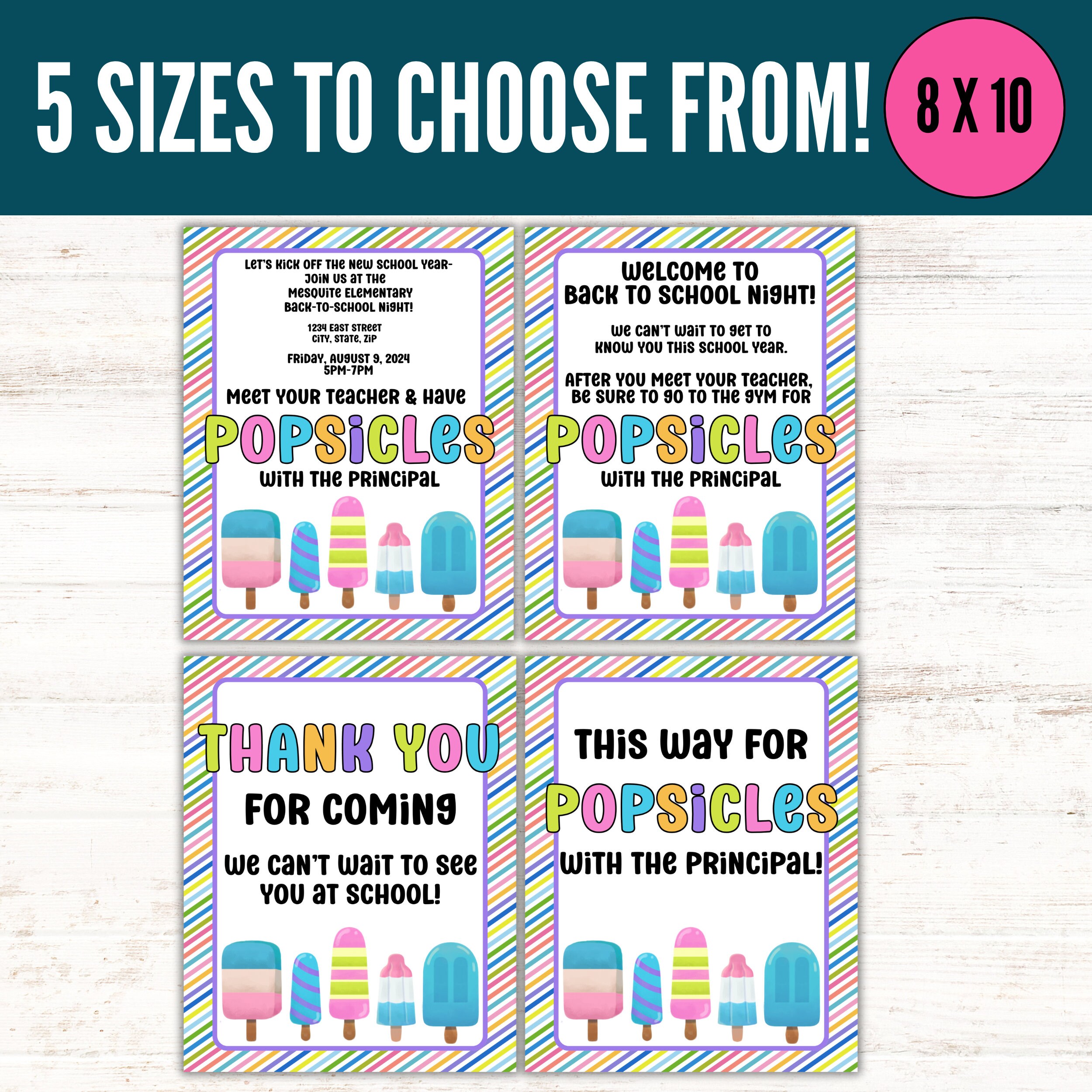 Editable Popsicles With the Principal, Back to School Night, Back to ...