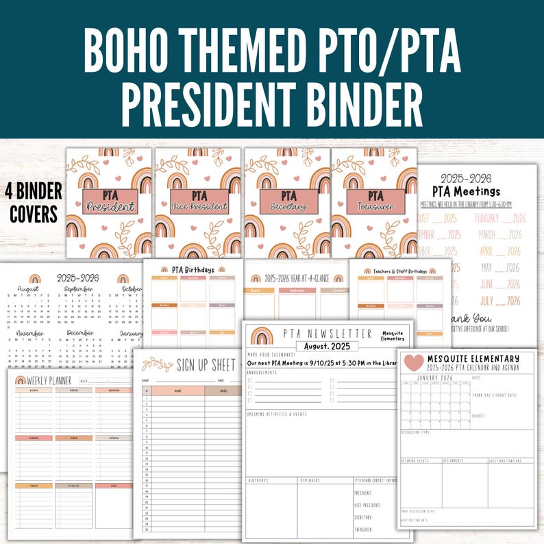 PTA President Binder: 2025-2026 Ultimate Bundle (digital Download) - Etsy