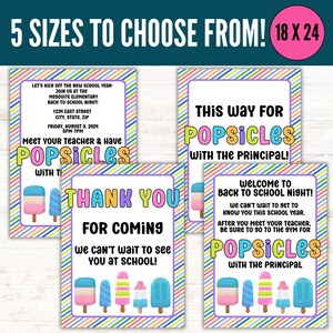 Editable Popsicles With the Principal, Back to School Night, Back to ...