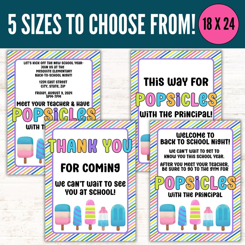 Editable Popsicles With the Principal, Back to School Night, Back to ...
