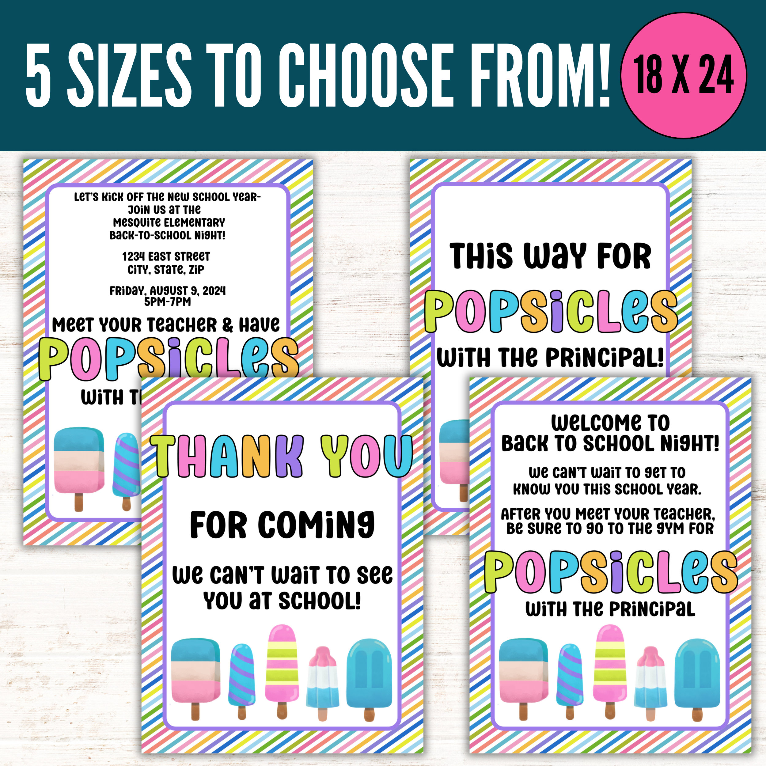 Editable Popsicles With the Principal, Back to School Night, Back to ...