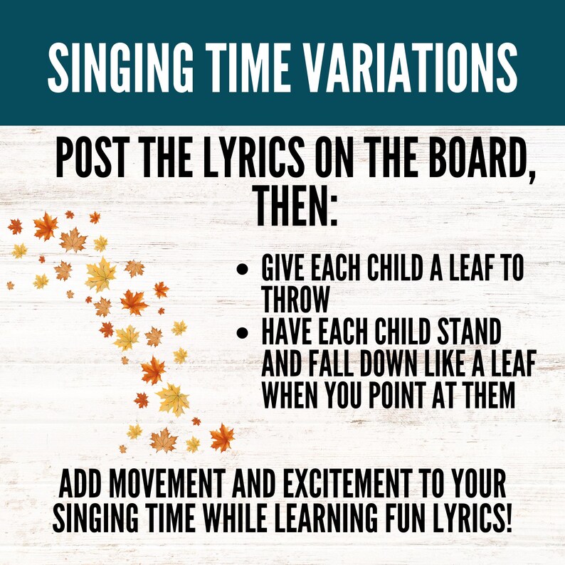 LDS Primary Singing Time: Autumn Leaves Song (PDF) - Etsy