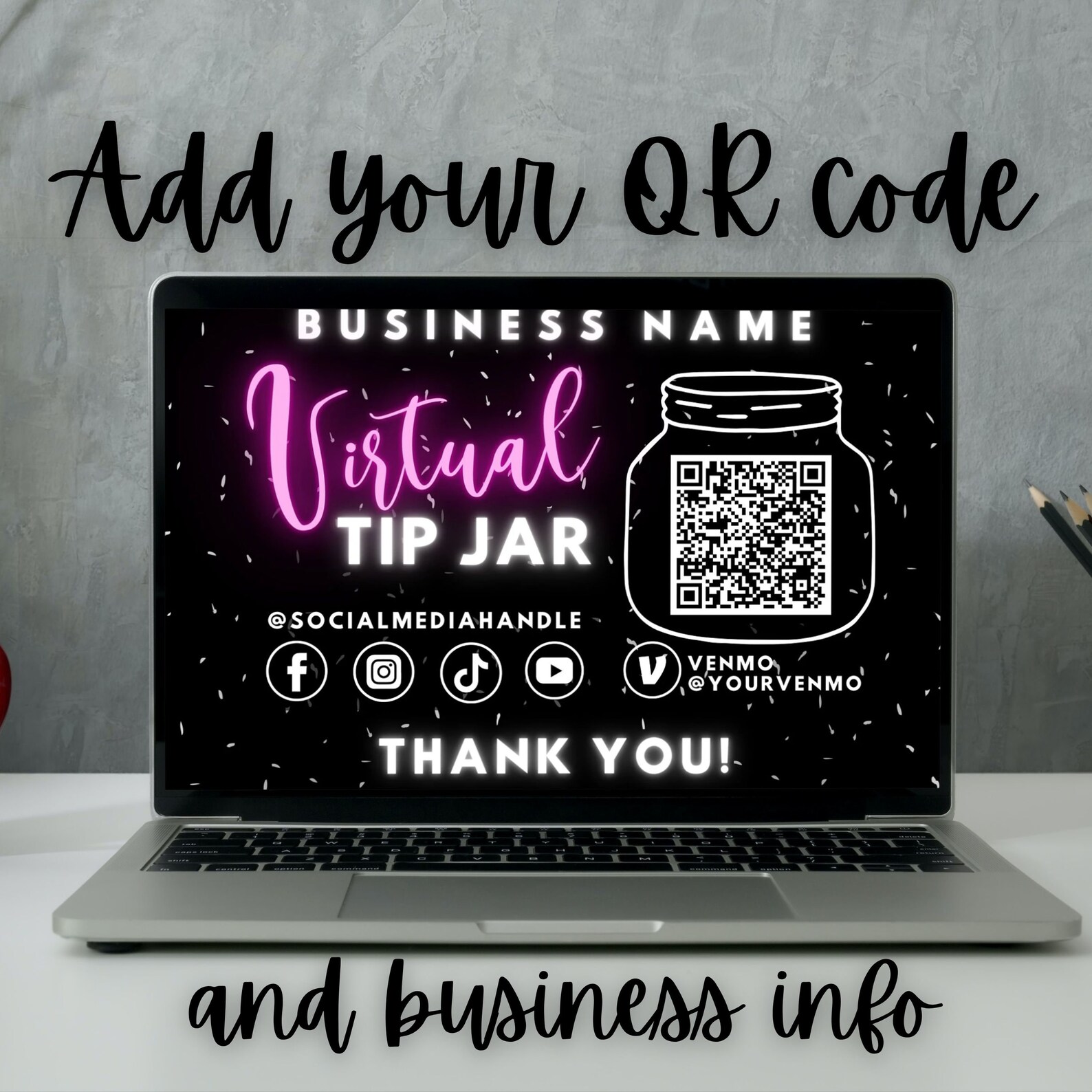 Virtual Tip Jar Printable, Virtual Tip Jar, Virtual Tip, Payment Sign ...