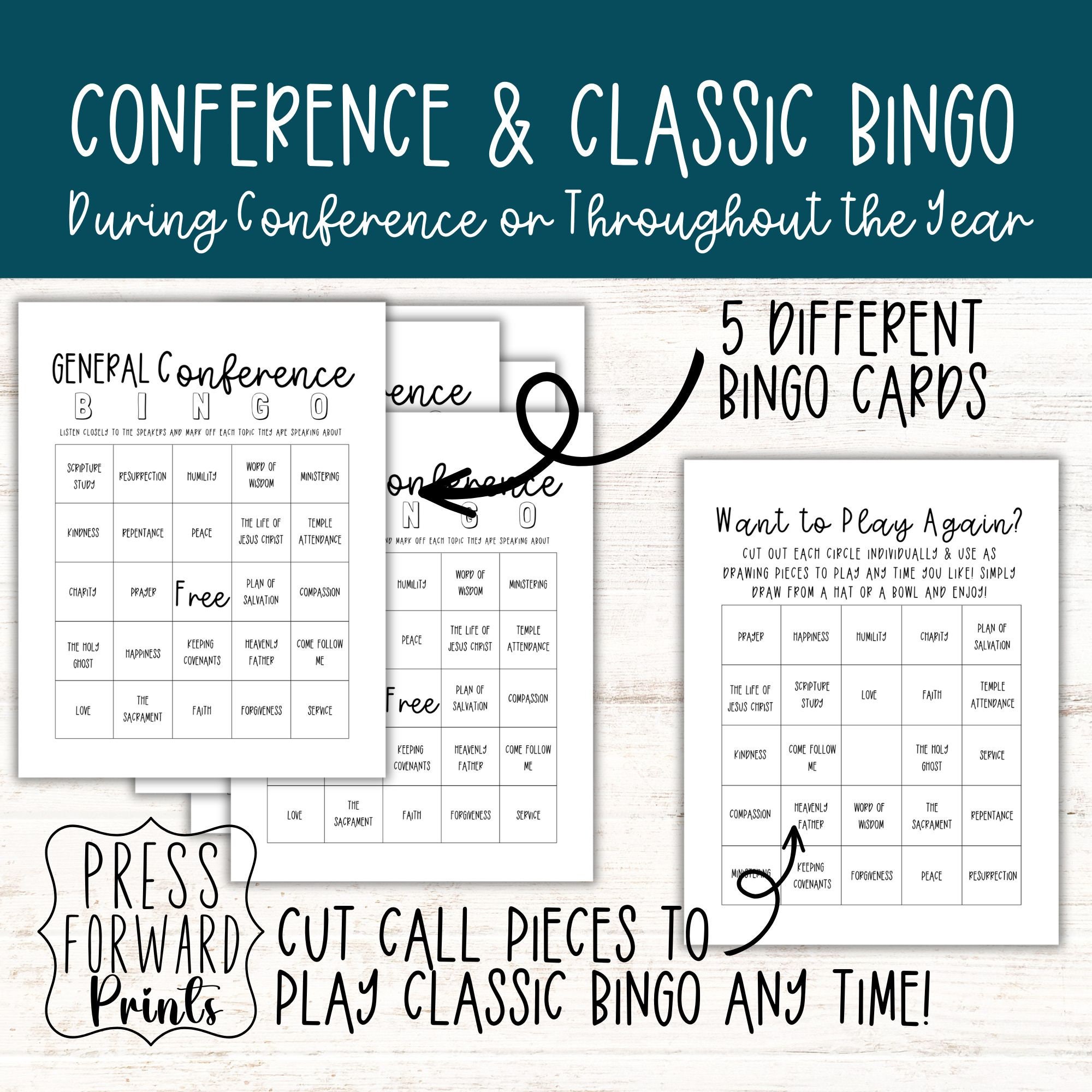 General Conference Youth Packet: Bingo, Games, Activities (PDF Download ...