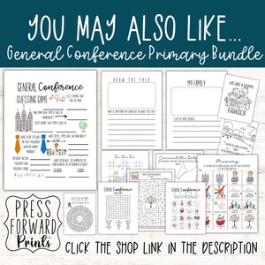 General Conference Youth Packet: Bingo, Games, Activities (PDF Download ...