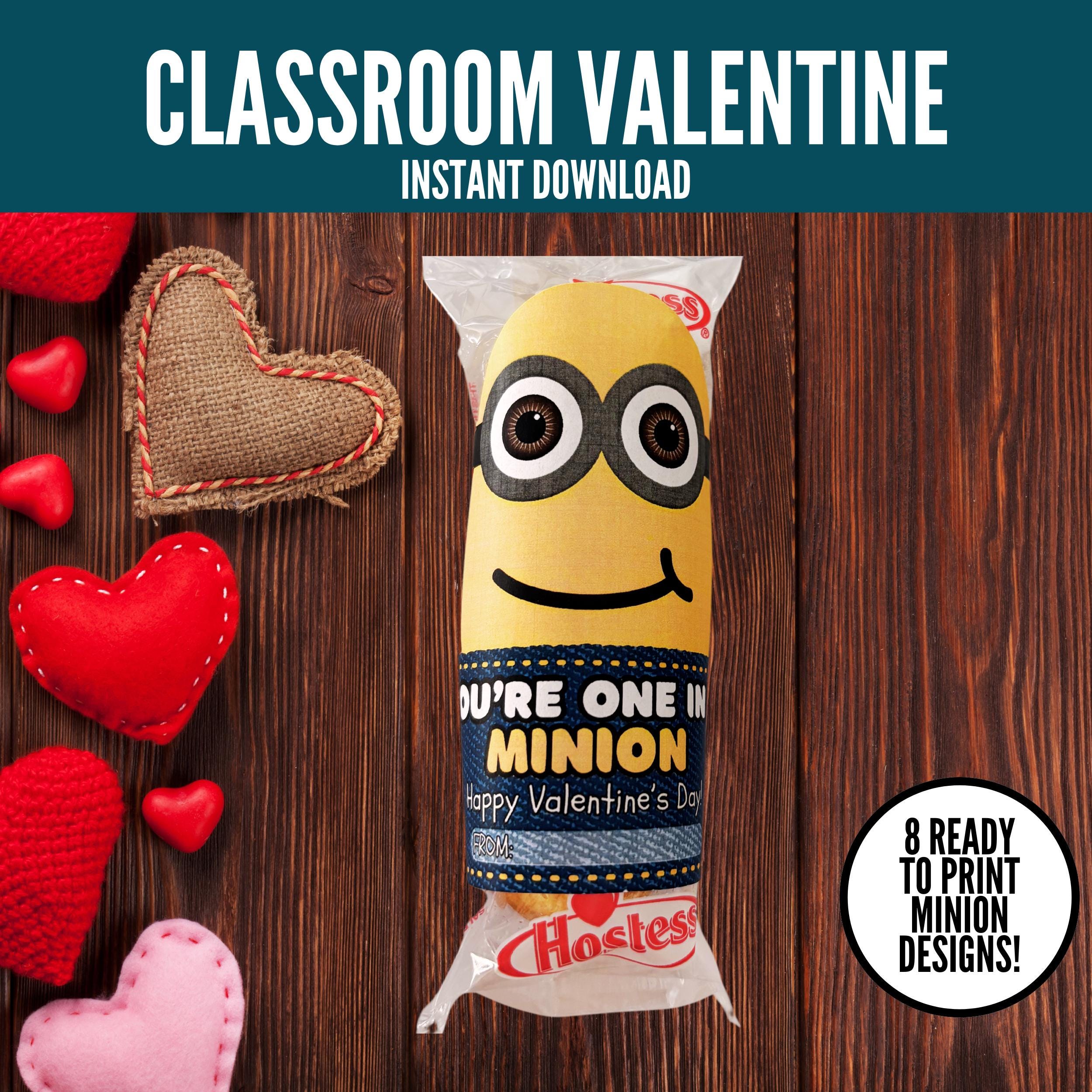 Minion Valentine Tags: Printable Classroom Valentines (DIY) - Etsy