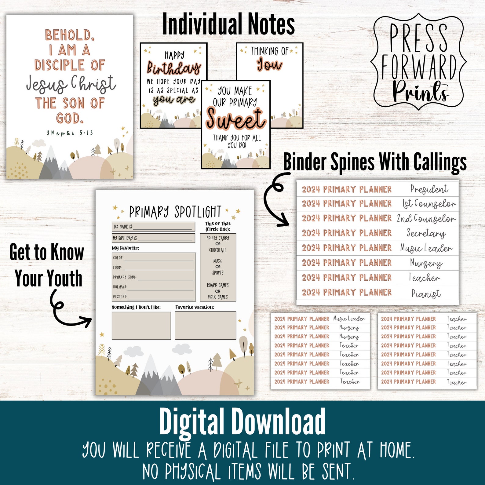 Primary Presidency Planner, 2024 Primary Presidency Binder, Primary ...