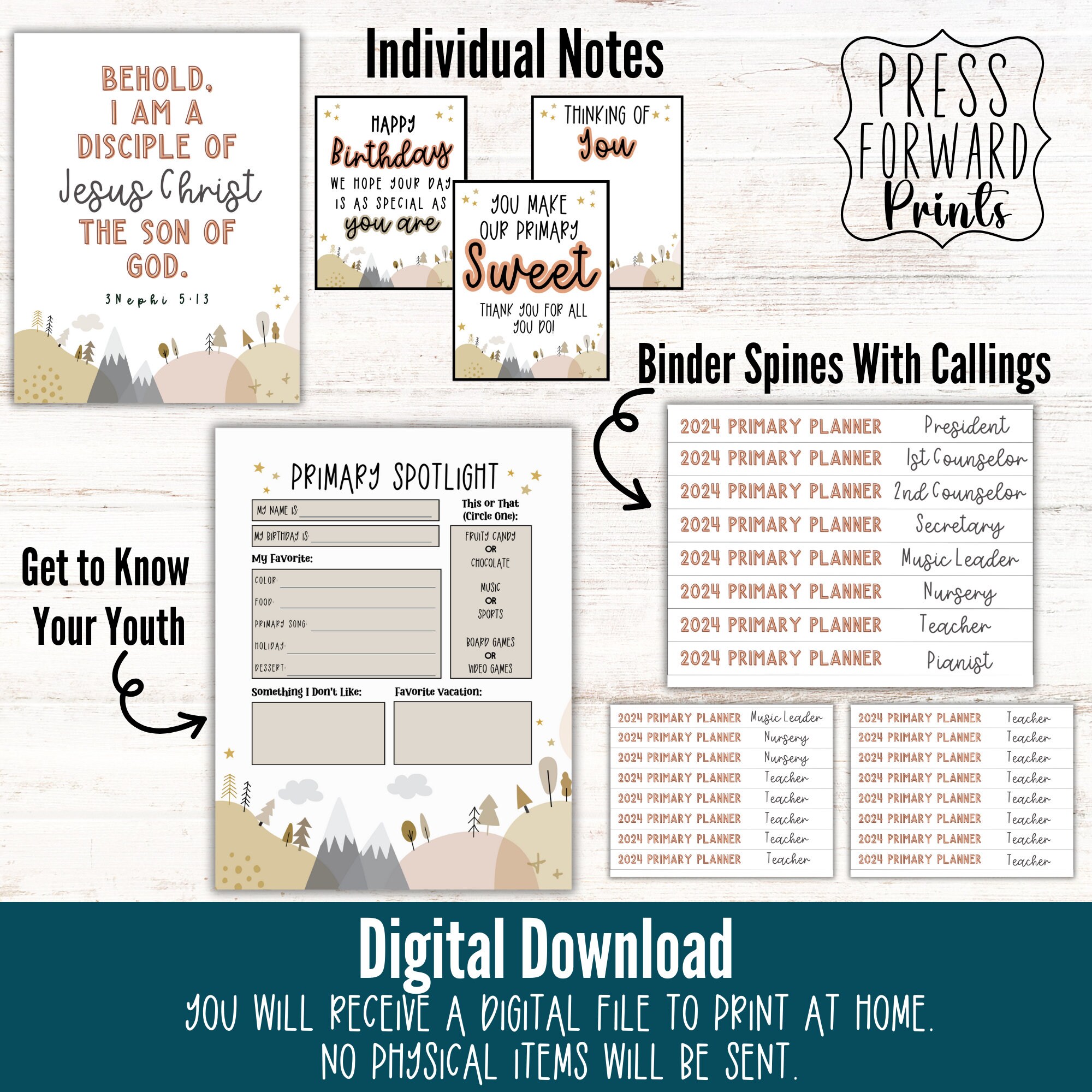 Primary Presidency Planner, 2024 Primary Presidency Binder, Primary ...