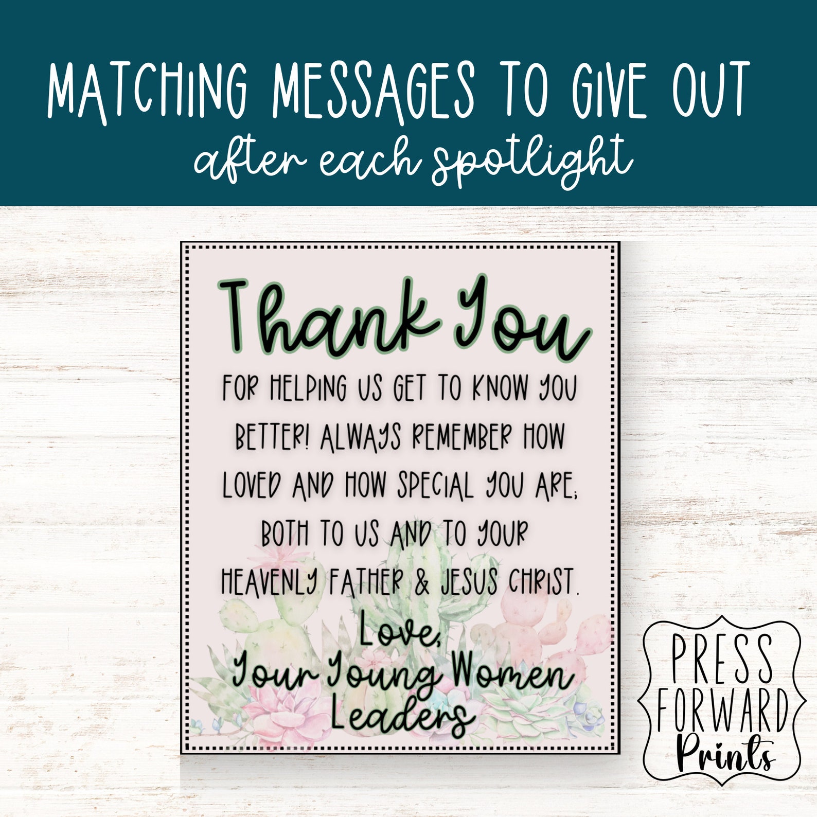 YW Spotlight 2024: Succulents Theme (PDF Printable) - Etsy
