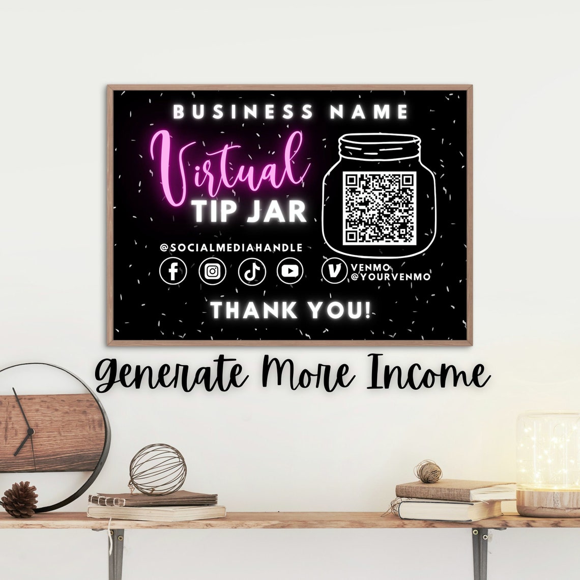 Virtual Tip Jar Printable, Virtual Tip Jar, Virtual Tip, Payment Sign ...