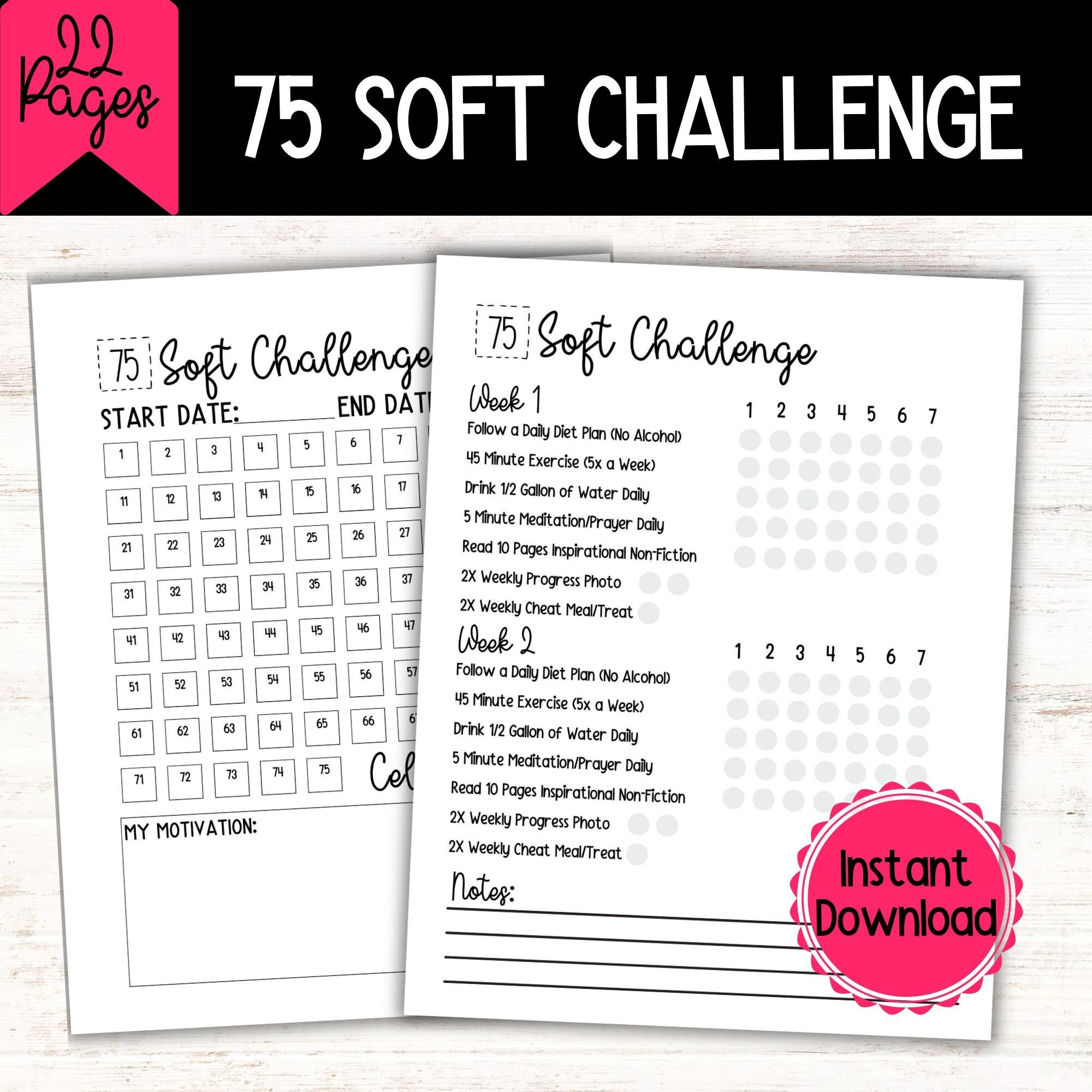 75 Soft Challenge, 75 Soft Tracker, 75 Soft Printable, 75 Soft, 75 Day ...