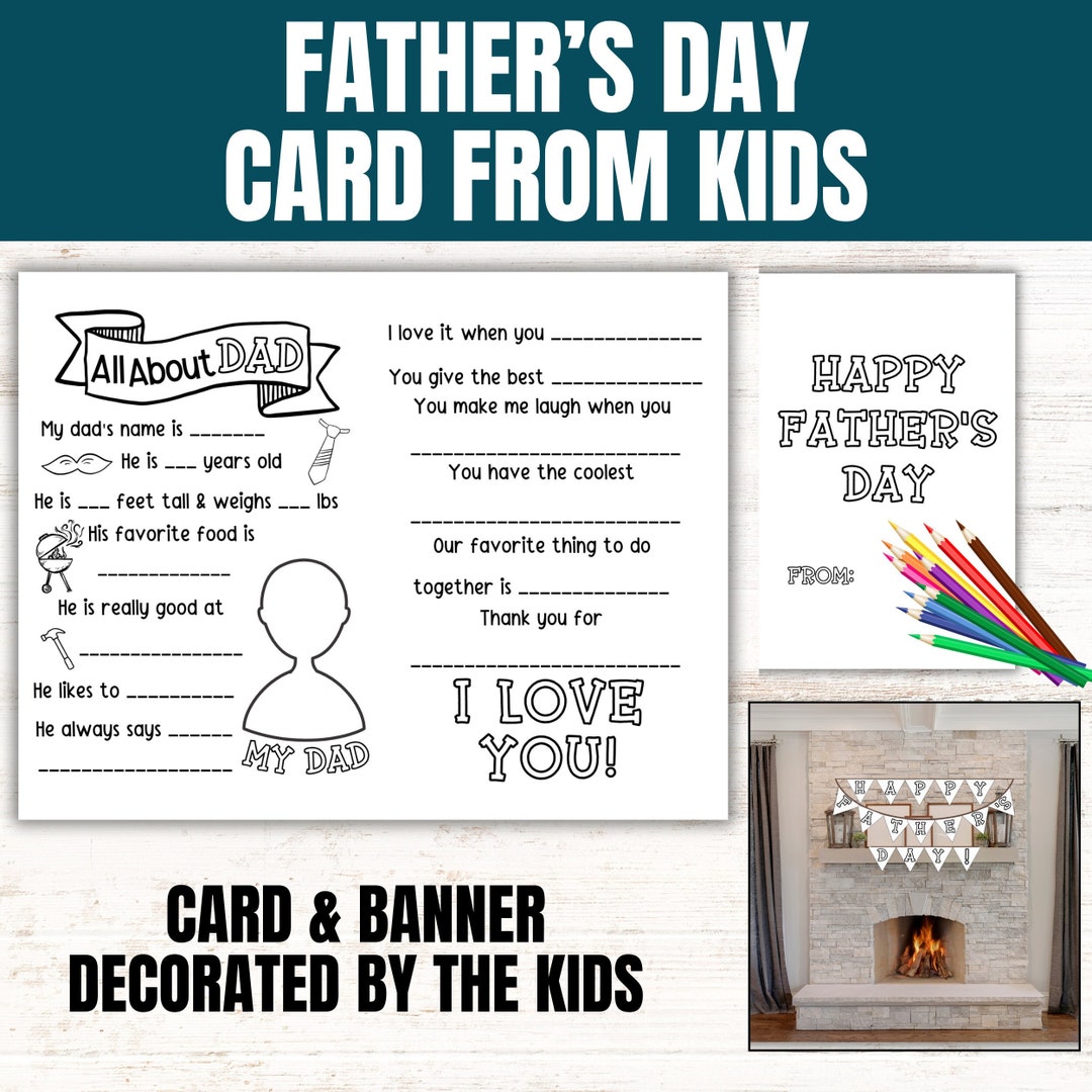 All About Dad Card: Printable Father's Day Banner (digital Download) - Etsy
