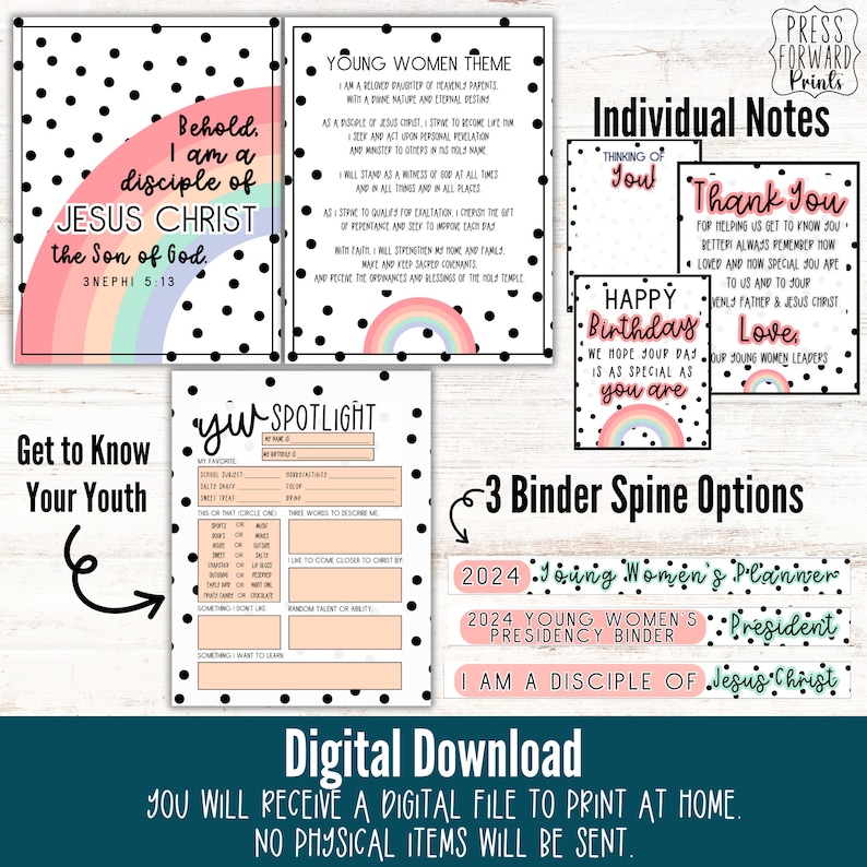 YW Binder, 2024 YW Binder, Young Women Binder, 2024 I Am a Disciple of ...