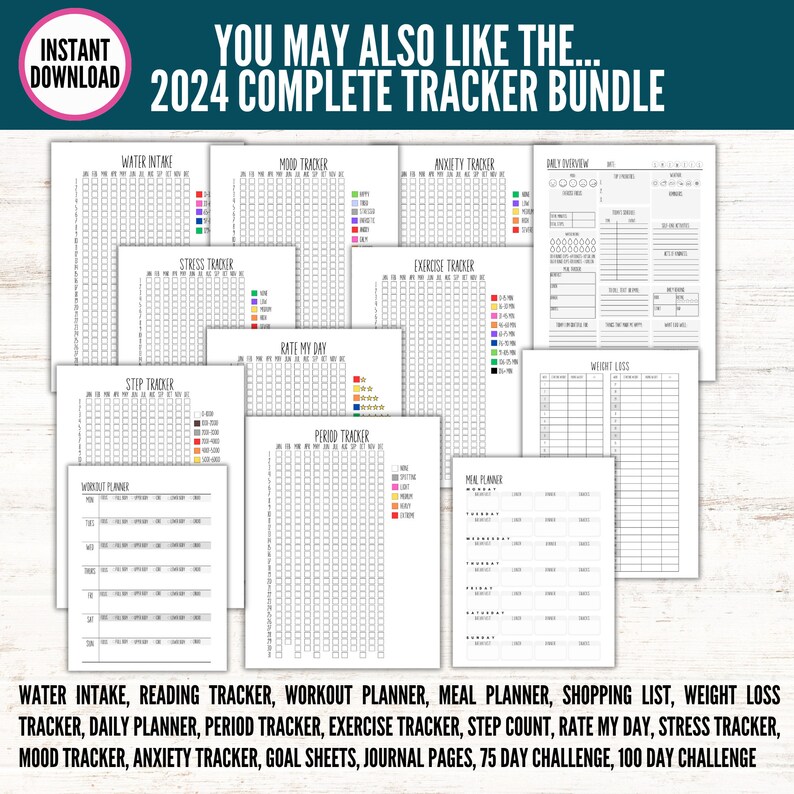 Bullet Journal, Yearly Mood Tracker, Yearly Habit Tracker, Habit ...