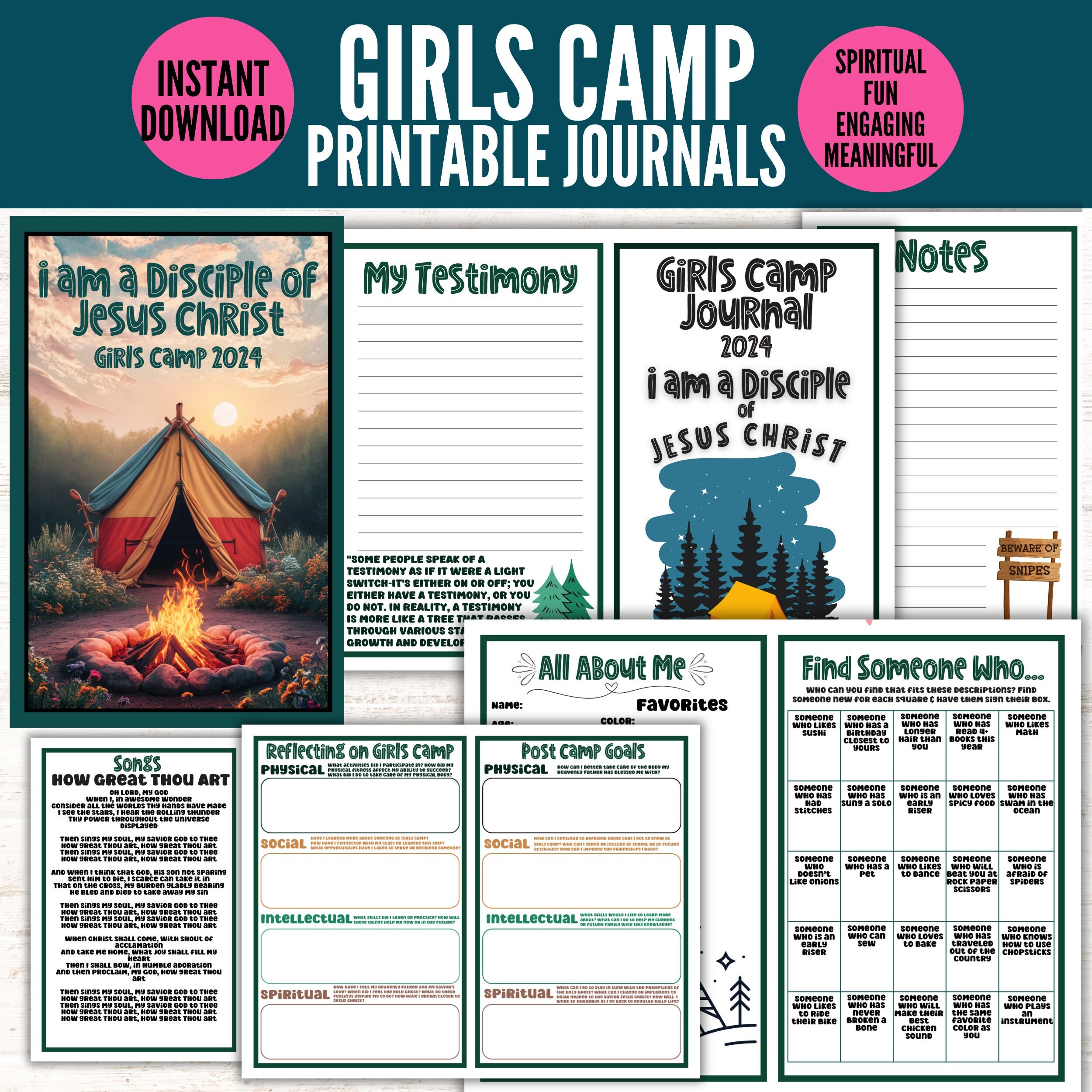 2024 YW Girls Camp Journal: LDS Printable Songbook (PDF) - Etsy
