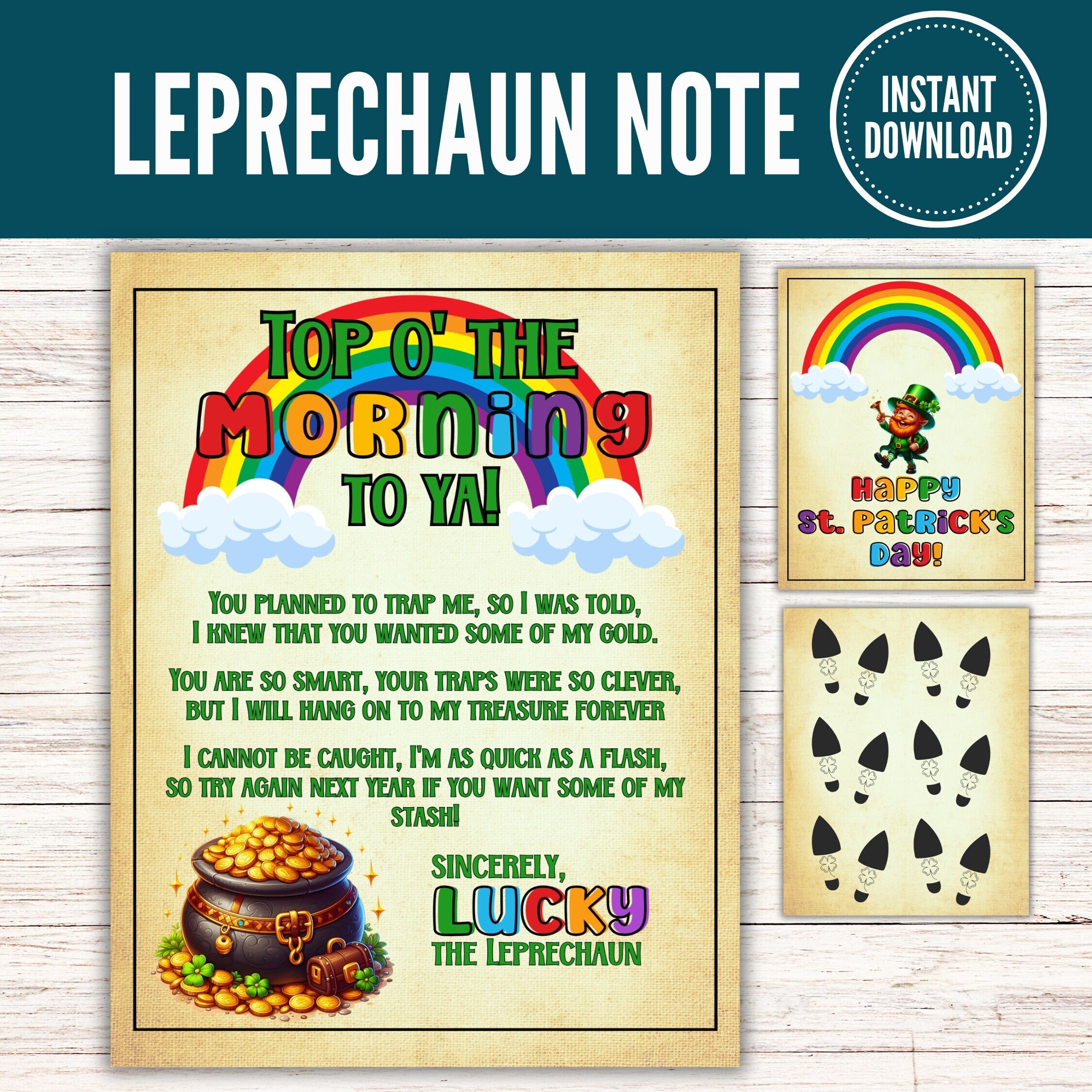 Leprechaun Note, Note From Leprechaun, Leprechaun Trap, Leprechaun Note ...