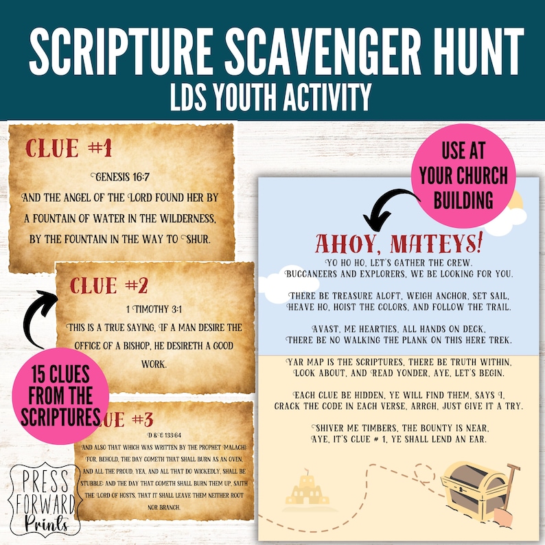 Scripture Scavenger Hunt, YW 2024, LDS Primary, LDS Activities, I Am a ...