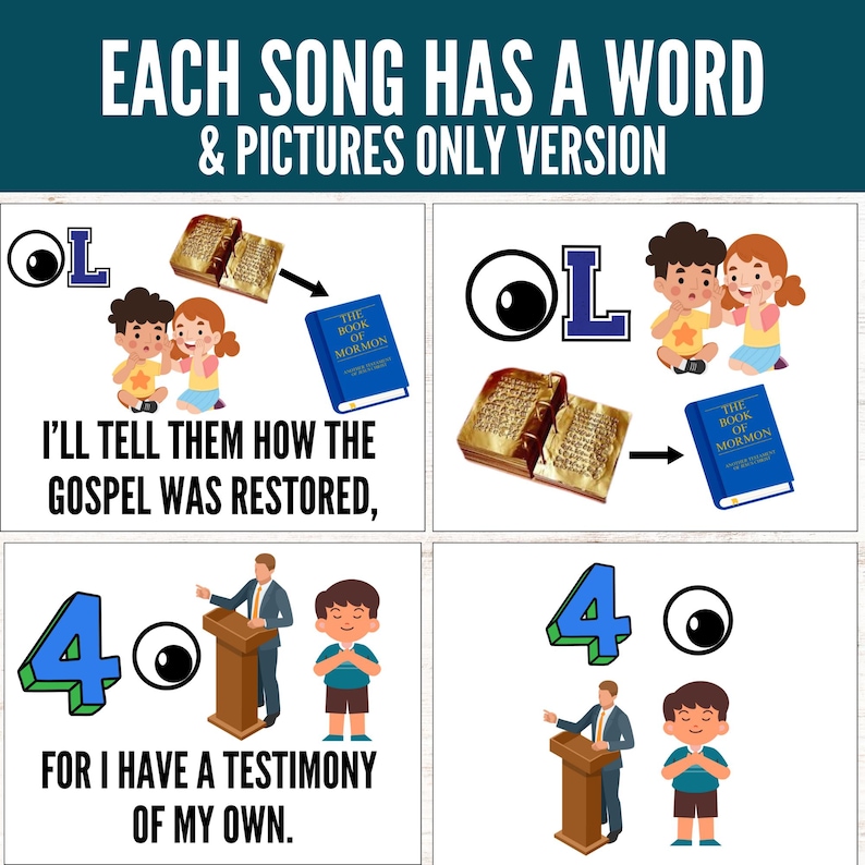 2025 Primary Songs Flip Chart Posters: LDS Singing Time (PDF) - Etsy Canada