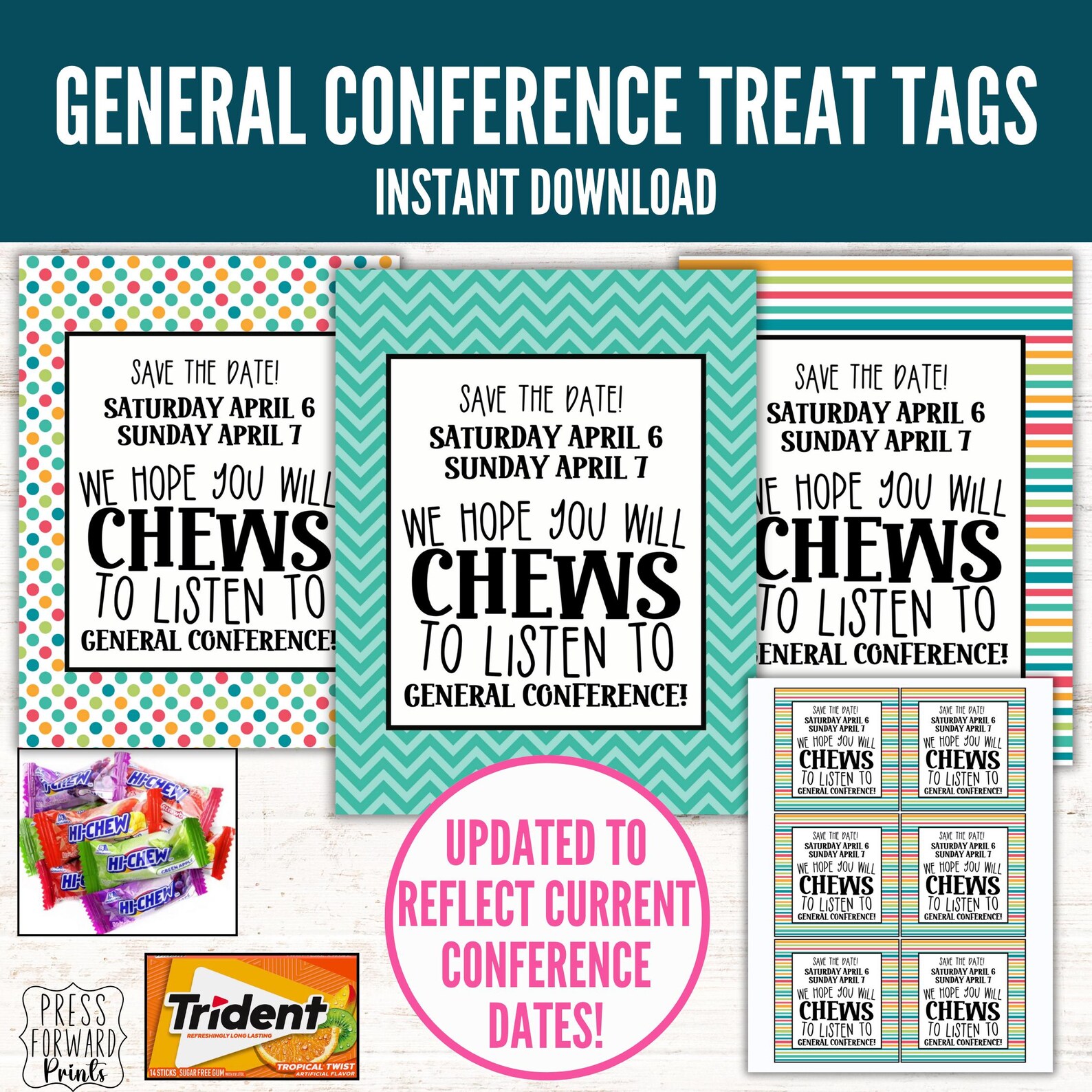 YW General Conference Handout, General Conference Treat Tag, General ...