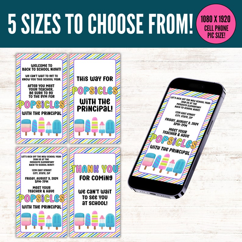 Editable Popsicles With the Principal, Back to School Night, Back to ...