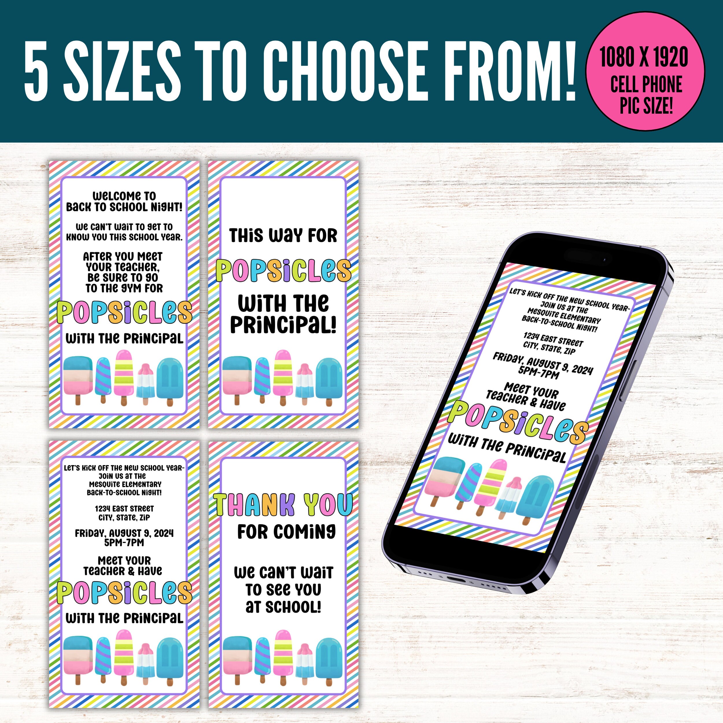 Editable Popsicles With the Principal, Back to School Night, Back to ...