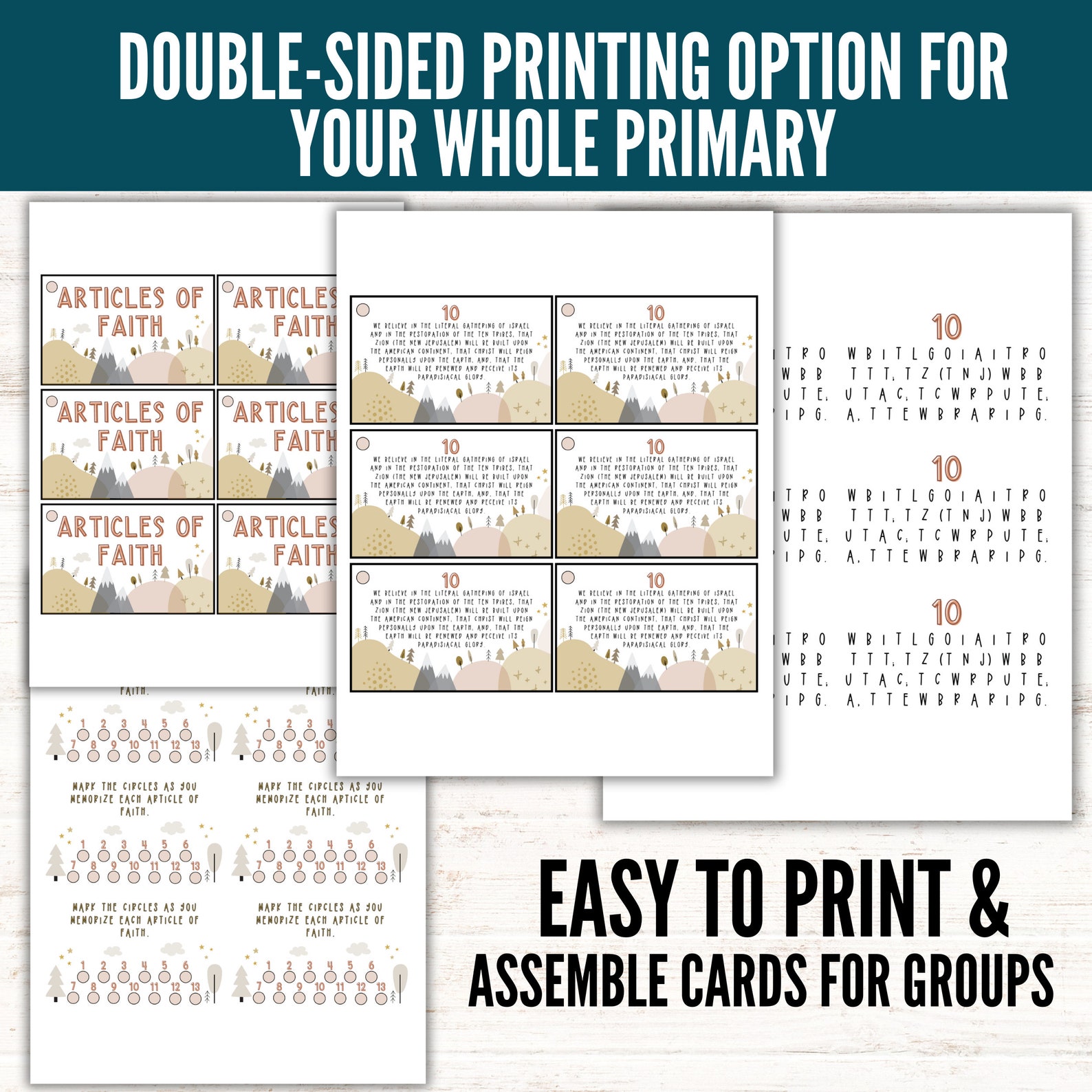Articles of Faith Flash Cards: Printable Memorization Tracker (PDF) - Etsy
