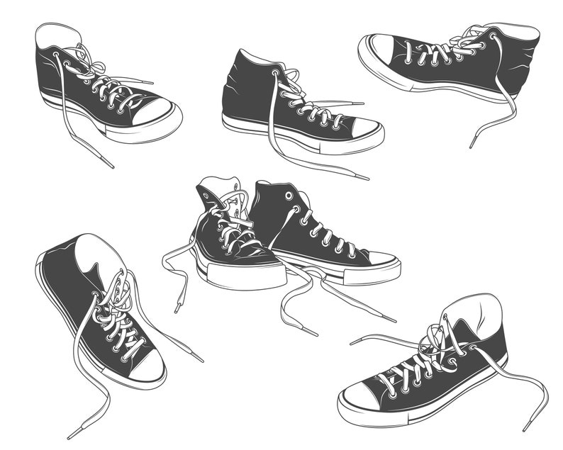 Sneaker SVG Bundle PNG Shoes Svg Sneakers Svg Trainer Svg - Etsy