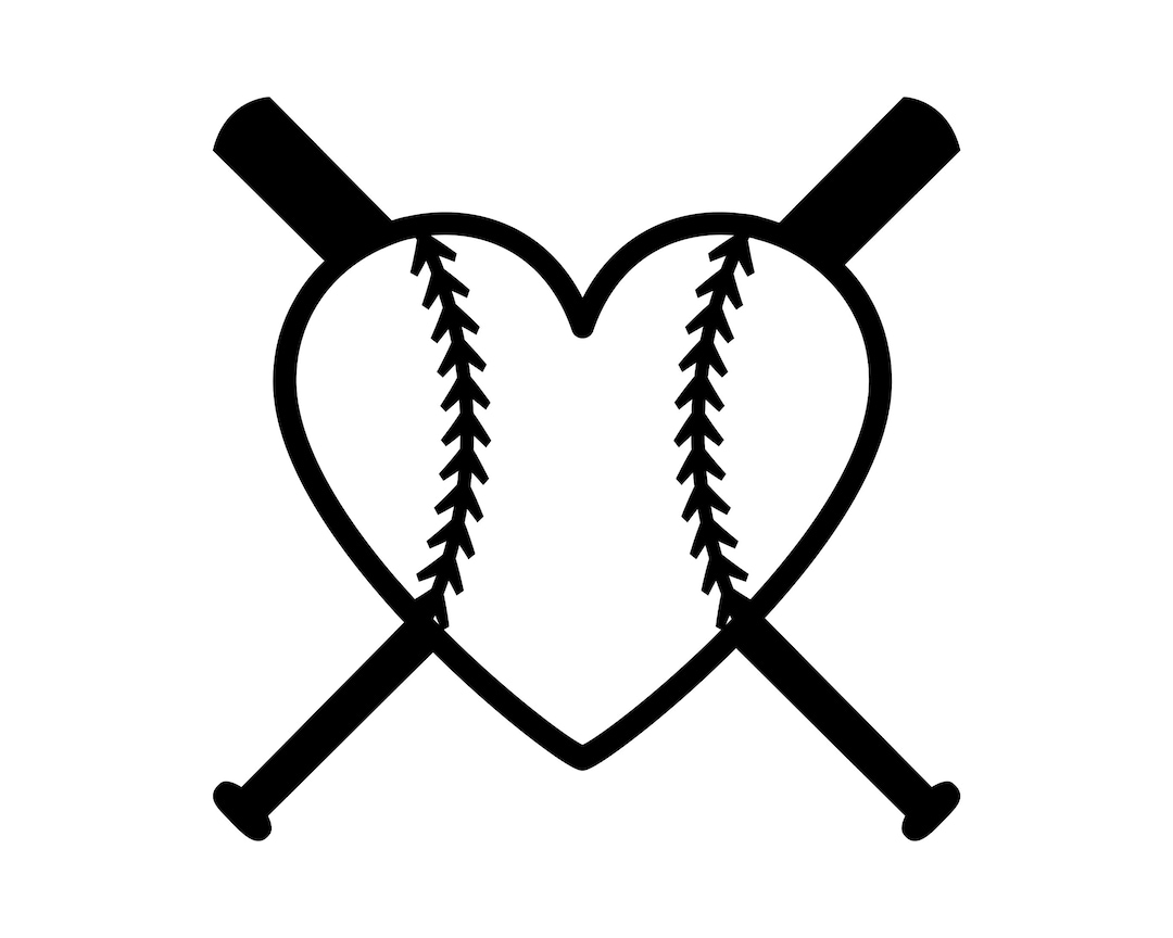 Crossed Baseball Bats SVG, PNG - Baseball Heart Svg, Sports Svg ...