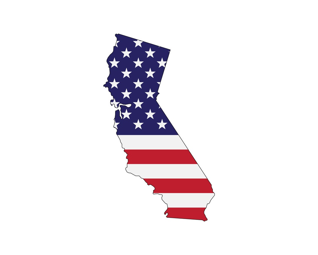 California Flag Map SVG, PNG - American Flag Svg, California Outline ...