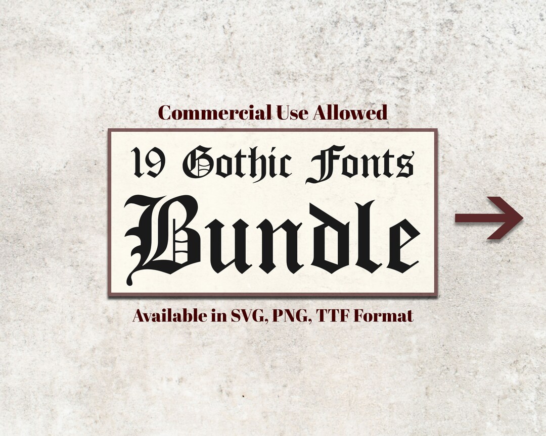 19 Gothic Fonts SVG, PNG, TTF, Letters and Numbers, Alphabet Svg, Cut ...